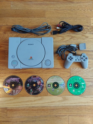 PS1(SCPH-9001) Bundle W/1 Controller, Cords, 3 Games (Gex 3, Heart Of ...