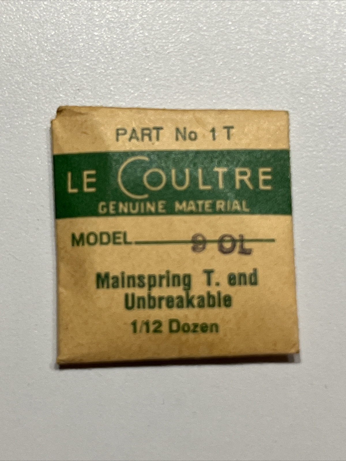 Genuine LeCoultre Part #1T Model 9OL Mainspring T and Unbreakable NOS ...
