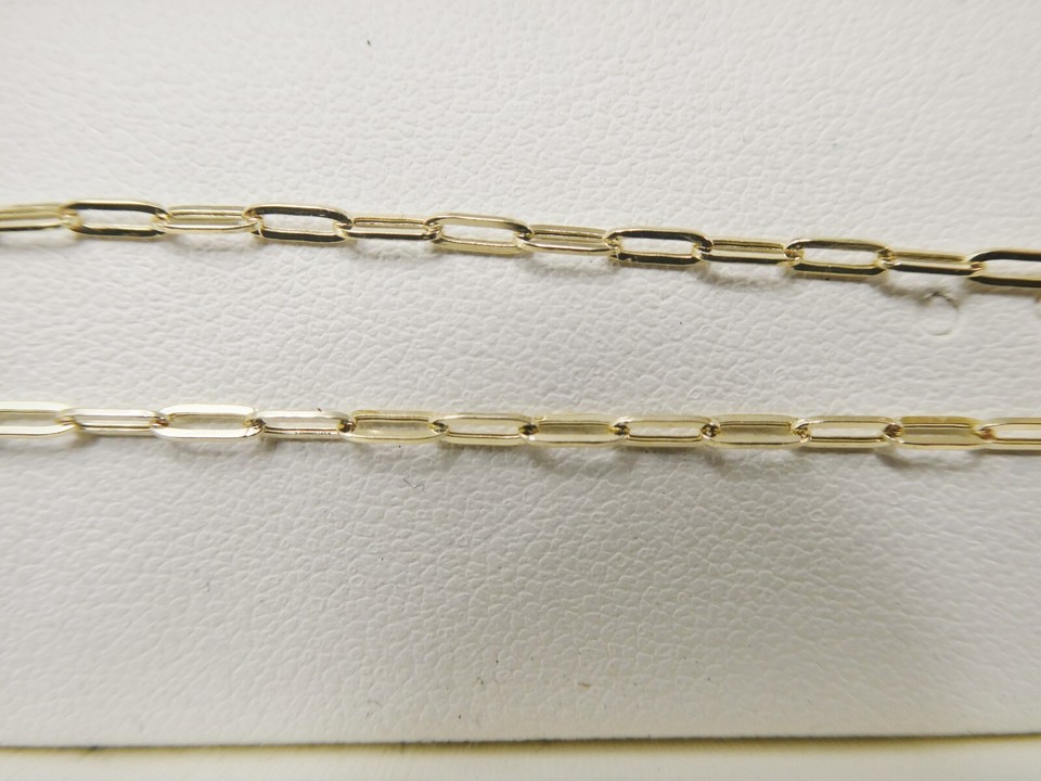 14K REAL SOLID YELLOW GOLD TINY SMALL 2MM PAPERCLIP CHAIN NECKLACE | eBay