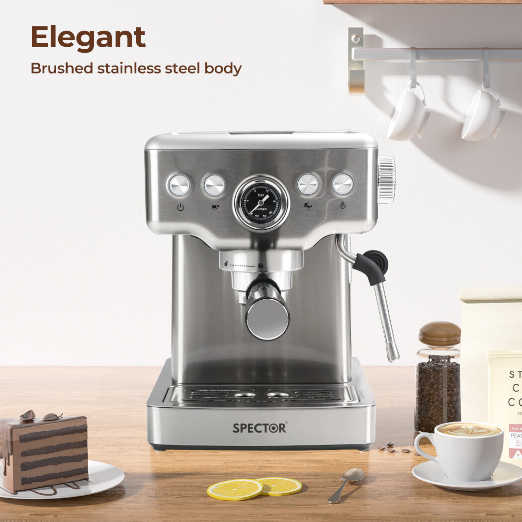 Spector Coffee Machine 20 Bar Espresso Cappuccino Maker Frother LCD Pre ...