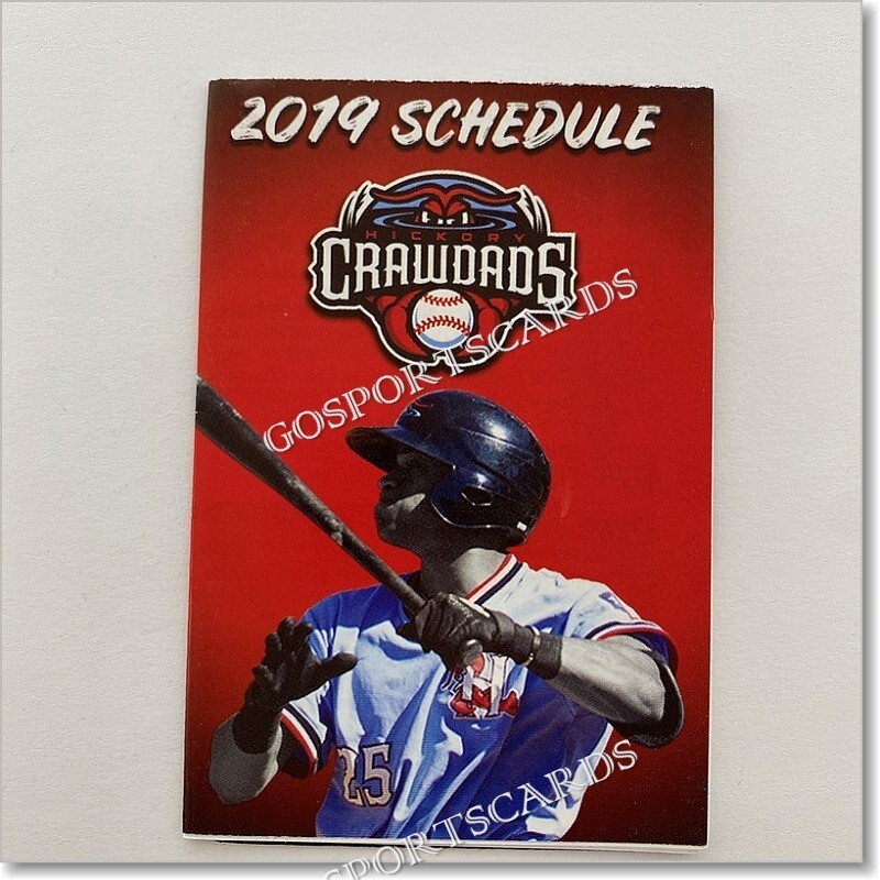 2019 Hickory Crawdads Pocket Schedule Texas Rangers Minor Baseball | eBay