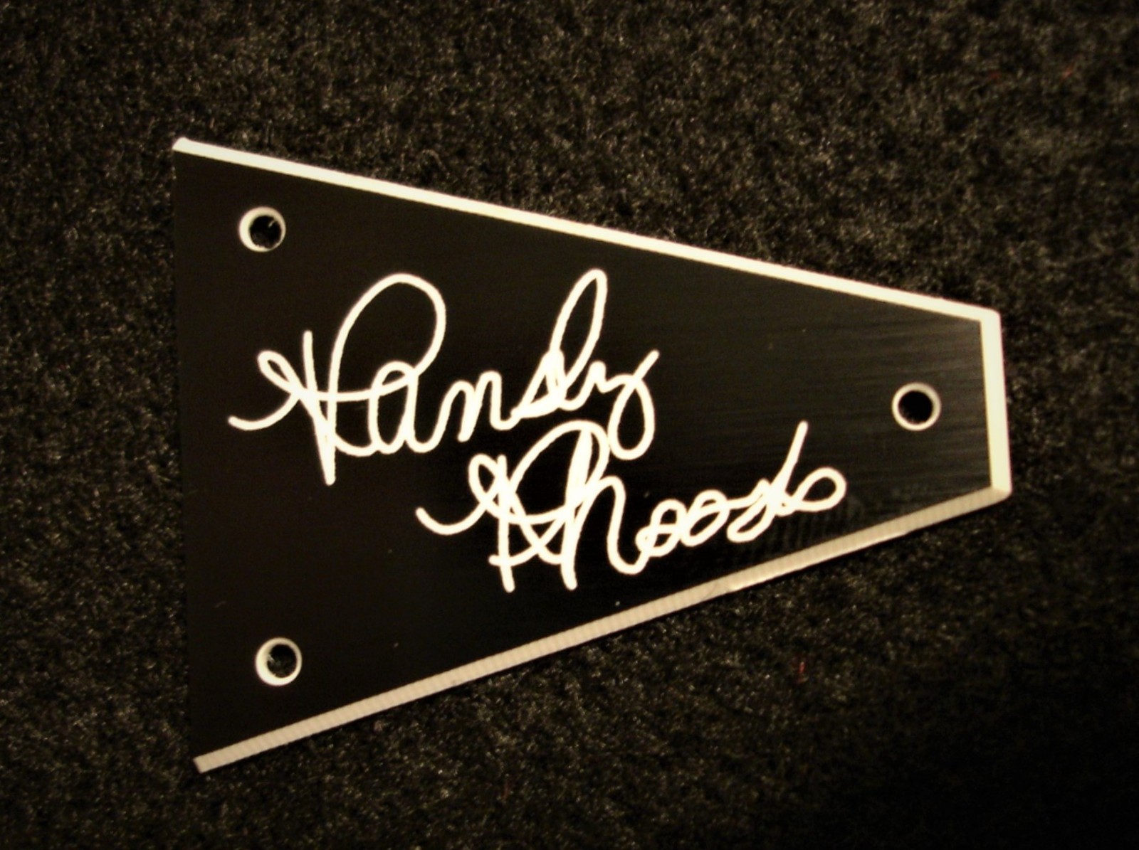 Randy Rhoads Engraved Autograph Jackson Guitar Truss Rod Cover - Black ...