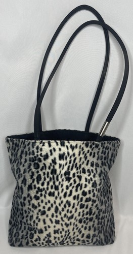 VTG Esprit Faux Snow White Leopard Fur Hand Bag Bucket Purse, Great ...