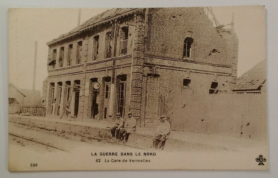 Vermelles France Postcard Early 1900s Rare Train Station War Damage | eBay