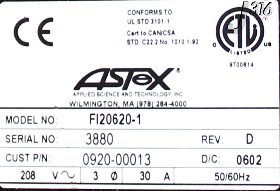 2626 ASTEX MKS ASTRON 2L, AMAT 0920-00013 FI20620-1 | eBay