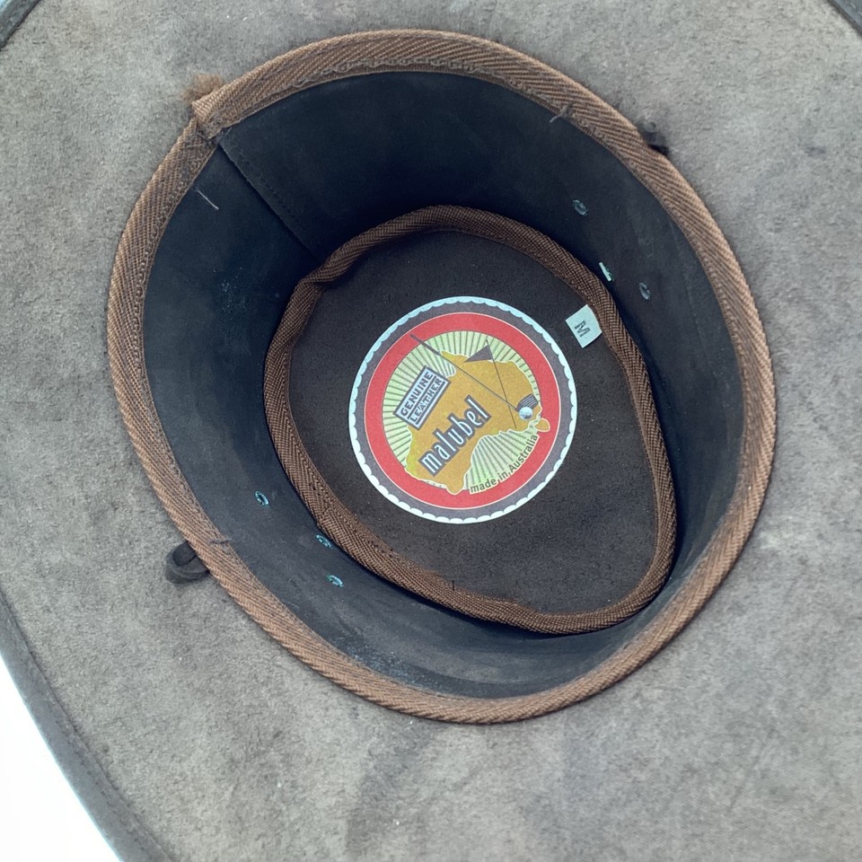 Malubel Australian Genuine Leather Brown Cowboy Hat [Size M] NEW (F1 ...