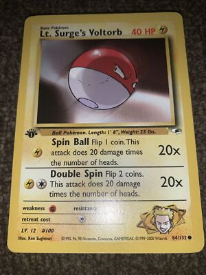 Pokemon 1st Edition Lt. Surge’s Voltorb 84/132 - Gym Heroes | eBay