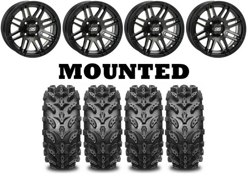 Kit 4 Interco Swamp Lite Tires 28x9-14 on ITP SS316 Matte Black Black ...