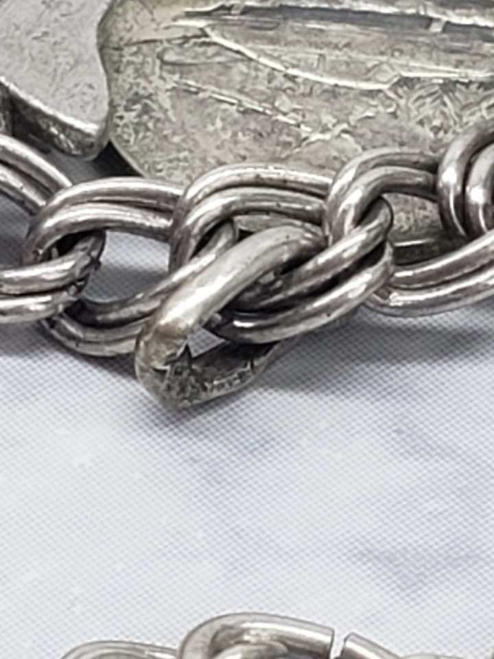 Charm Bracelet Sterling Silver Gemstone Charms Diamond Topaz 800 ...