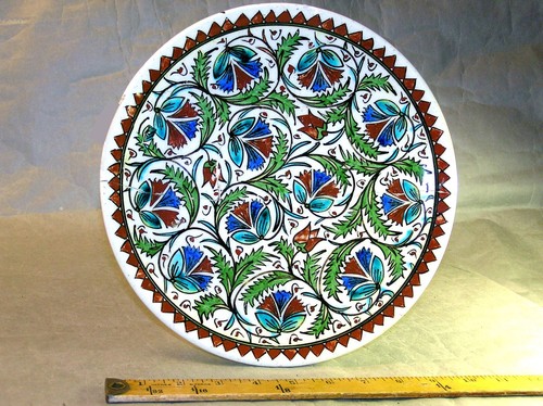 Turkish handmade ceramic plate - floral pattern, 10-1/2" dia. | eBay