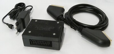 RGB SCART Splitter 1 input 2 output aktiv power Verteiler Distribution ...