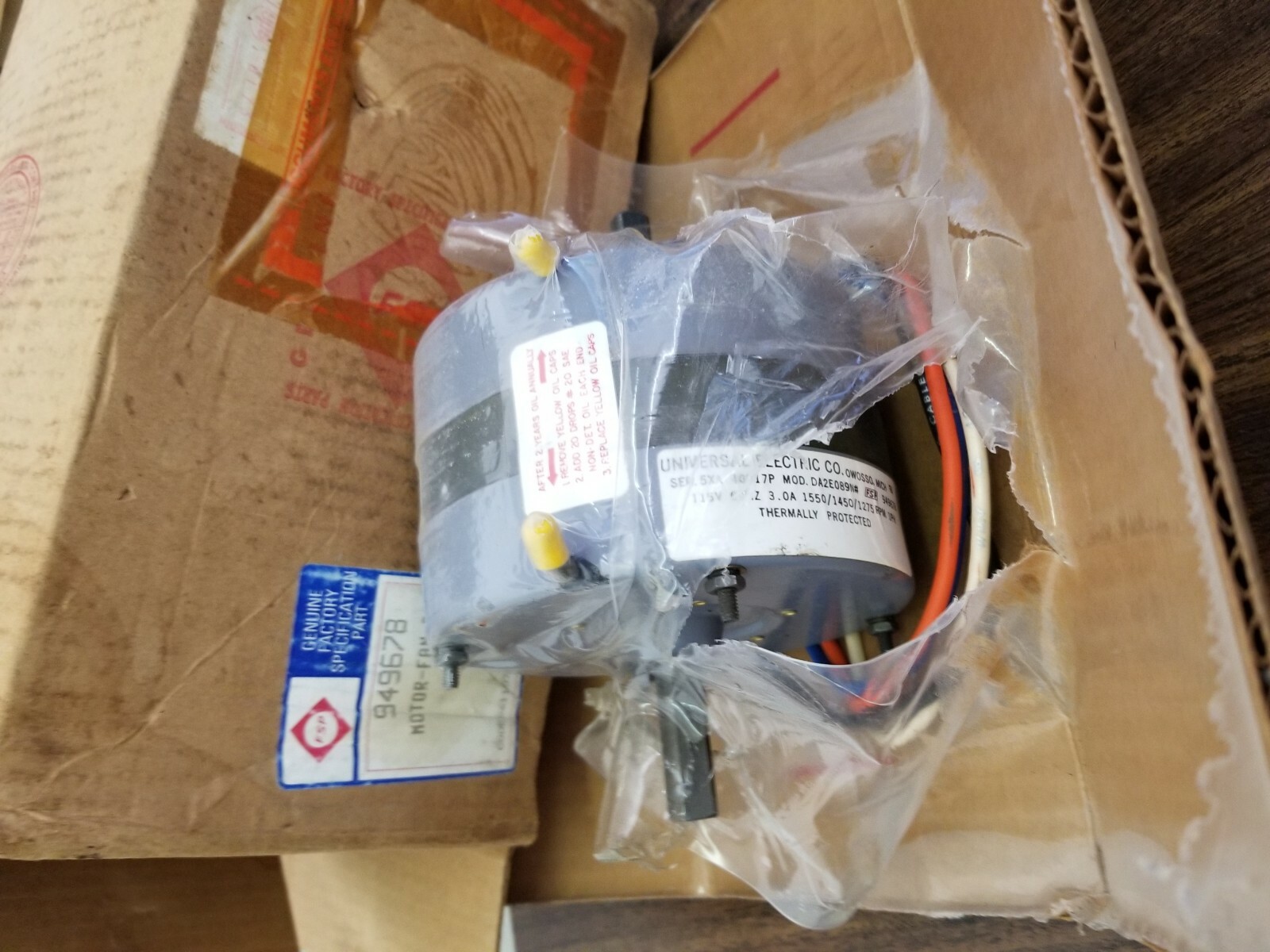 FSP Motor Fan AC 949678 Universal Electric Co. NEW Open Box | eBay