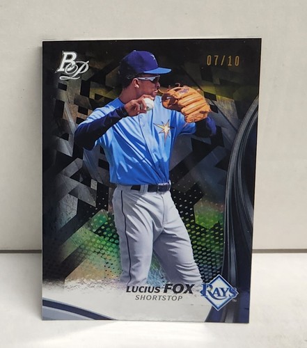 LUCIUS FOX 2017 Bowman Platinum Top Prospects BLACK ~ RC #'d /10 ~ RAYS ...