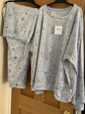 Ladies Soft Touch, DISNEY STITCH, Women 20-22 PJs Nightwear Blue Foil ...