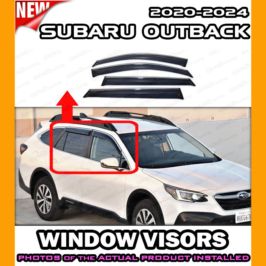 CHROME WINDOW VISORS for 2020 → 2024 Subaru Outback / DEFLECTOR RAIN ...
