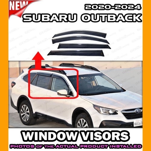 CHROME WINDOW VISORS for 2020 → 2024 Subaru Outback / DEFLECTOR RAIN ...