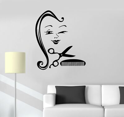 Vinyl Decal Beauty Salon Barbershop Hair Stylist Positive Decor Sticker ...