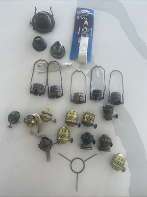 ANTIQUE MINIATURE OIL LAMP PARTS, ACORN BURNERS CONSOLIDATED MAJESTIC ...