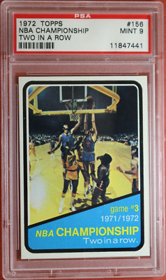 1972 Topps basketball card NBA CHAMPIONSHIP #156 PSA 9 MINT (INCREDIBLY ...