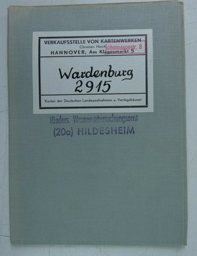 Karte 2915 Wardenburg 50-60er Jahre 4cm Karte Landkarte Landesaufnahmen ...