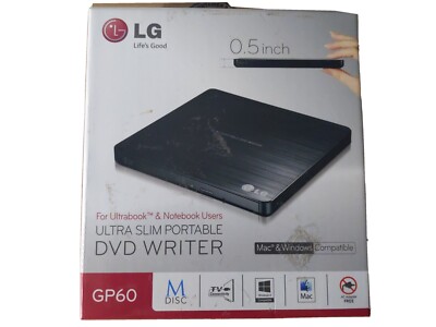 LG - GP60NB50 - Slim Portable DVD Writer DVD-Writer Ext 8x USB DVDRW ...