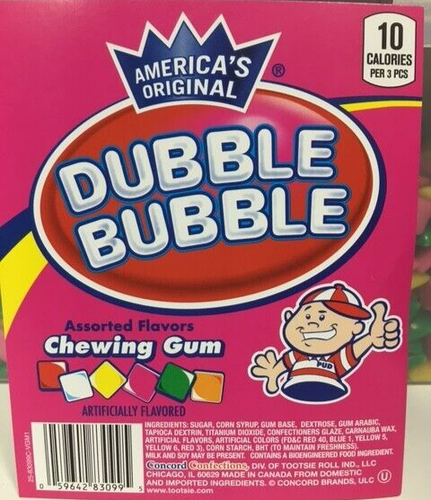 5 LB Dubble Bubble Chicle Tabs Assorted Chewing Gum Chicklets Chiclets ...