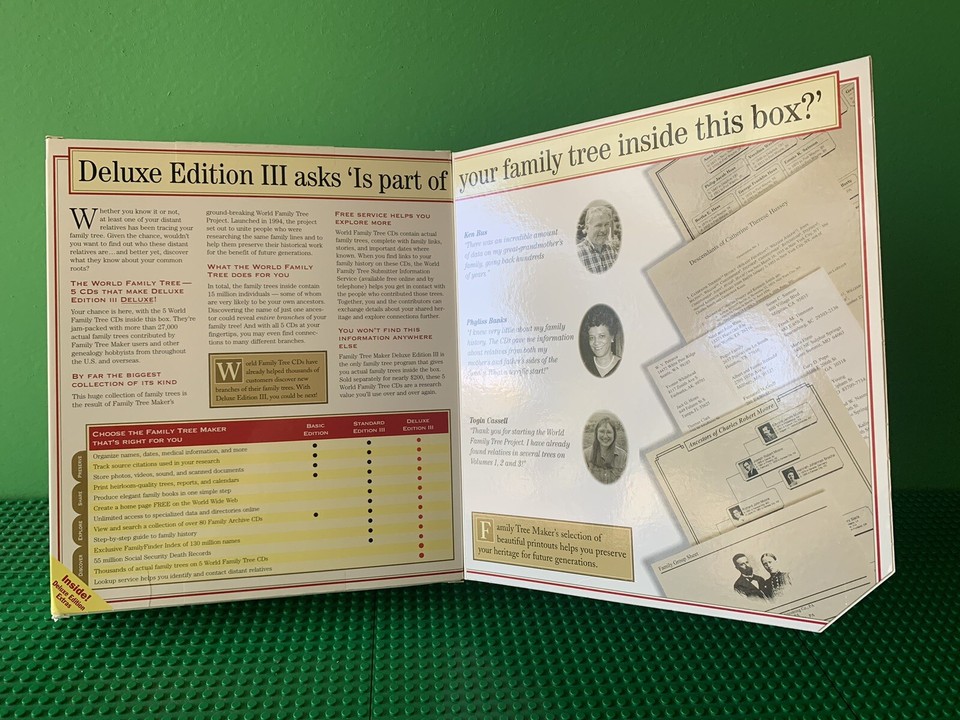 BRODERBUND FAMILY TREE MAKER DELUXE EDITION INCLUDES 9 CDS AND BOOKS ...
