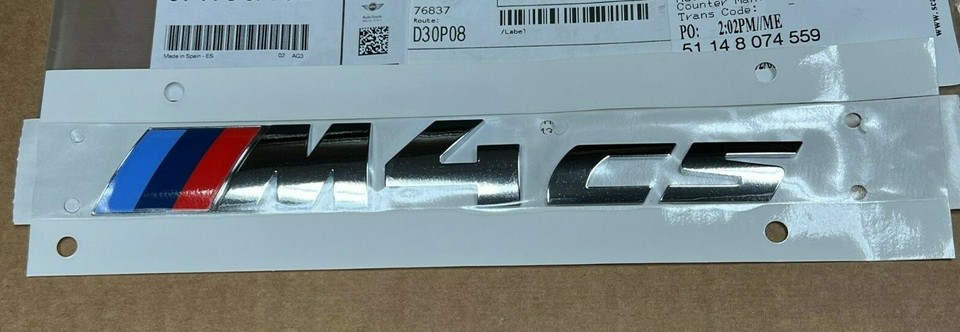 BMW F82 M4 CS Genuine Rear Trunk Chrome Emblem "M4cs" Decal Badge NEW ...