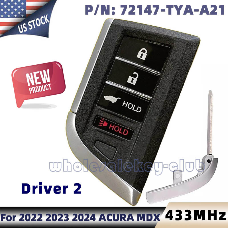 FOR 2022 2023 2024 ACURA MDX SMART KEY KEYLESS REMOTE KEY FOB / KR5TP-2 ...