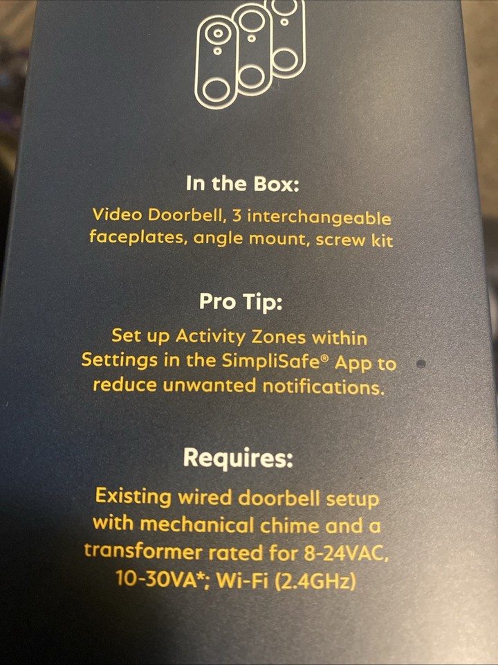 SIMPLISAFE SSDB3 SimpliSafe Video Doorbell Pro Wired | eBay