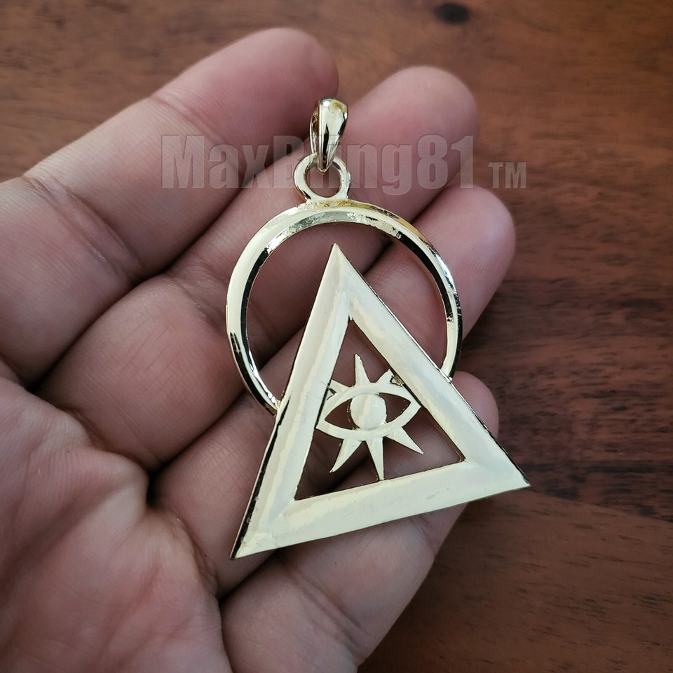 Hip Hop Jewelry Gold Plated illuminati Pyramid Fashion Bling Charm ...