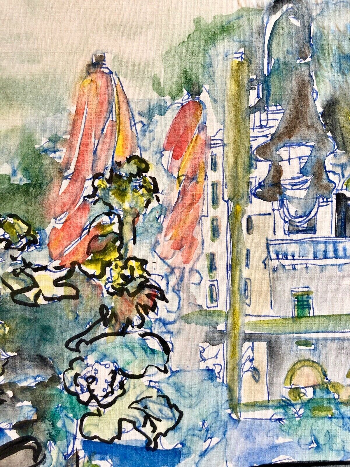 ORIGINAL Watercolor Painting SIGNED graphics art small 8x11 signed by ...