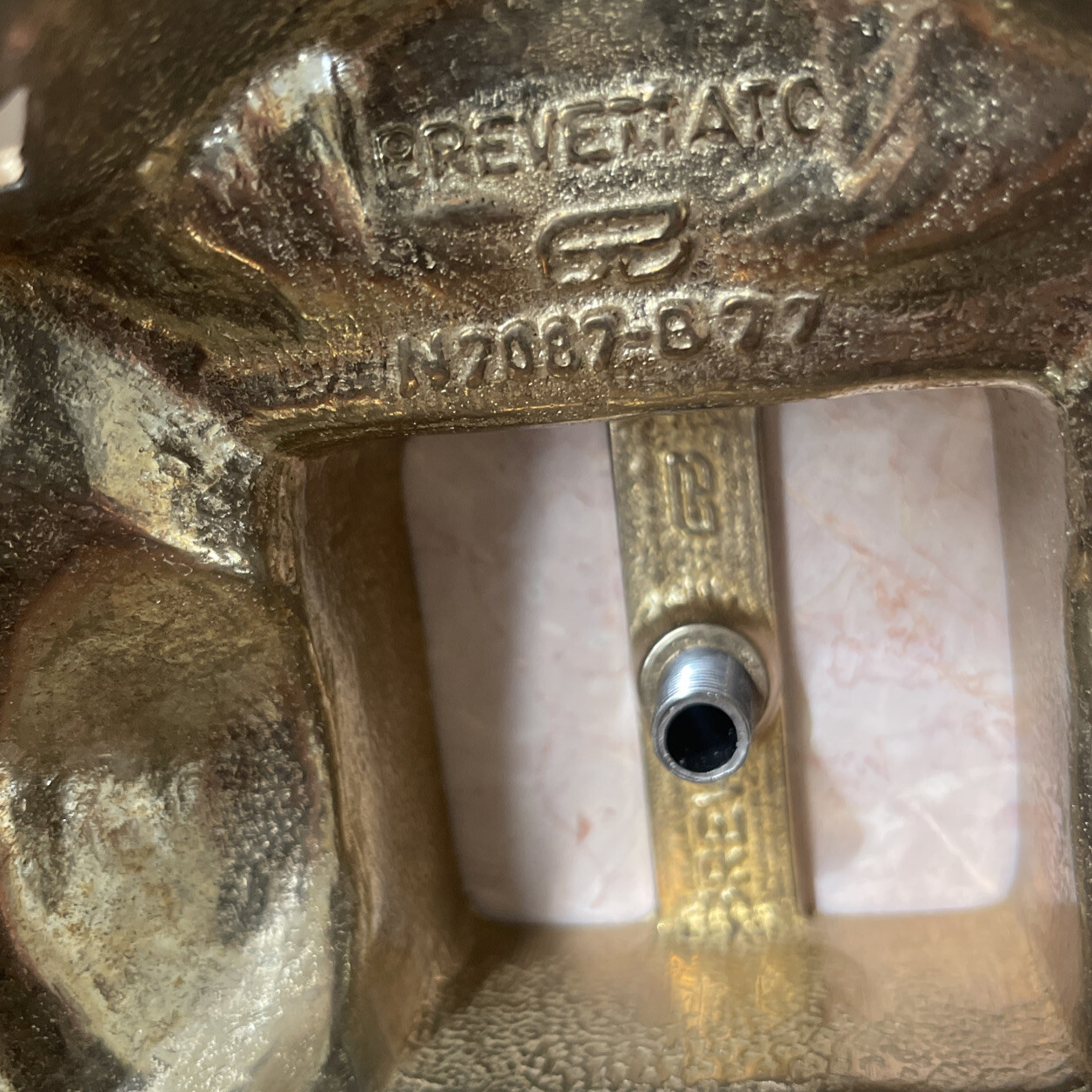 3p Brevettato Italian 1970s VINTAGE Beige MarBle Ormolu ManTLe Clock ...