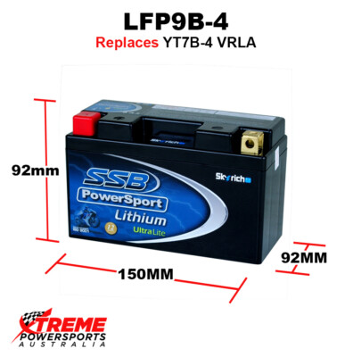 SSB 12V 190 CCA Yamaha YZF-R6 2001-2005 Lithium Battery YT7B-4 VRLA ...