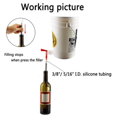 13.7" Wine Beer Bottle Filler Bottling Steel Spring Loaded Home Brewing ...