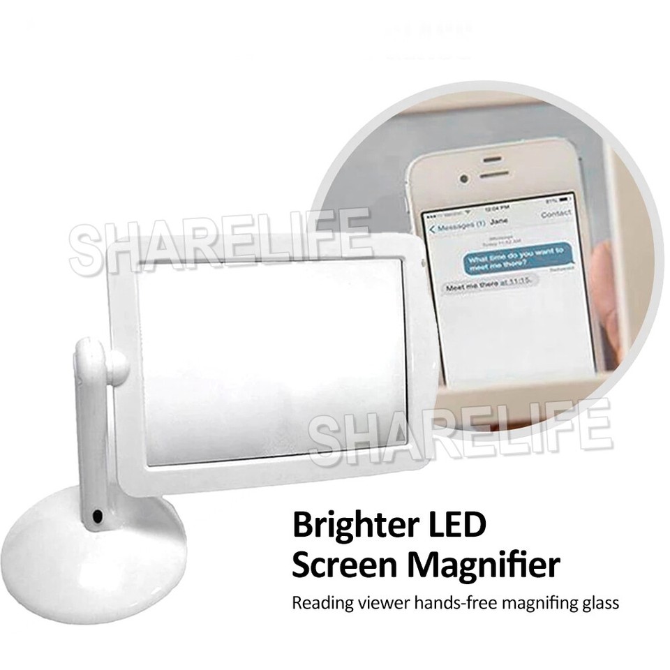 Desk Magnifier Magnifying Glass Holder LED Light Tool Large Lens ...