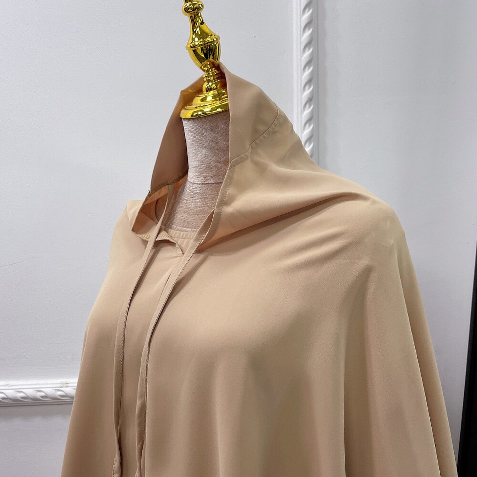 2 Piece Muslim Women Prayer Overhead Hijab Abaya Maxi Dress Set Kaftan ...