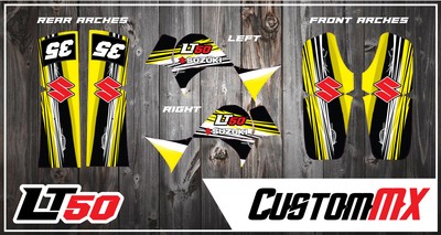 SUZUKI LT50 LTA50 GRAPHIC KIT STICKERS QUAD DECALS GRAPHICS LT50 A LTA ...
