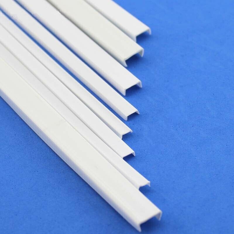 5x2 / 6x3 / 8x4 / 10x5mm ABS U-Type Bar Styrene Plastic Strips Rod ...