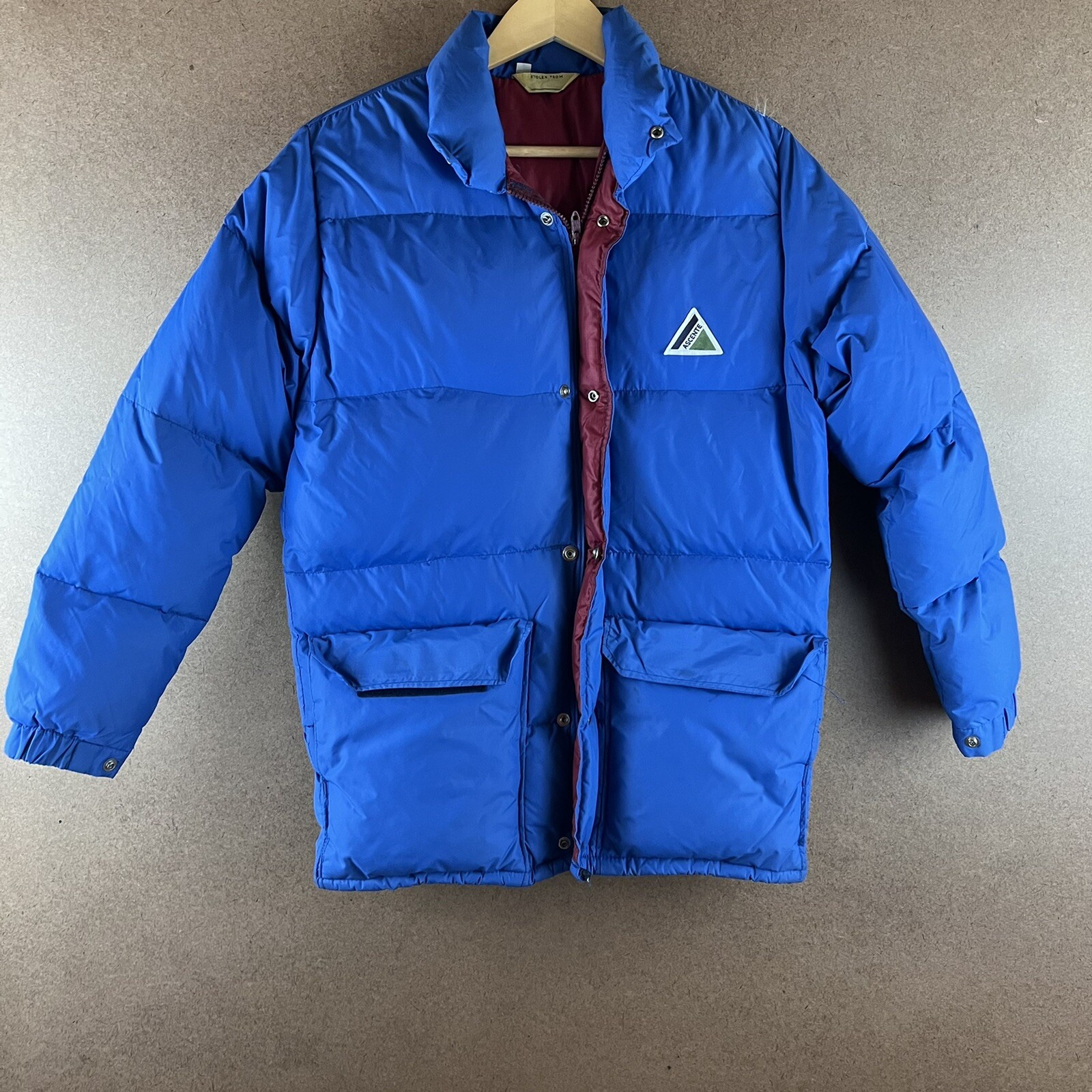 VTG 80s Ascente Grey Goose Down Puffer Ski Jacket Blu… - Gem