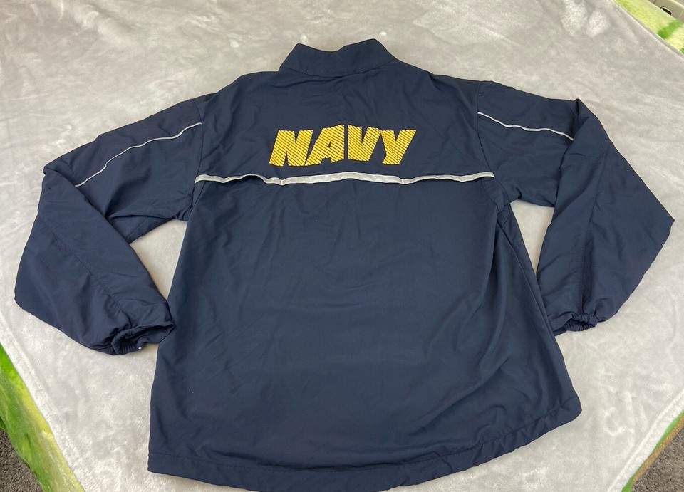 US Navy Running Jacket Men Medium Regular Blue Reflective | eBay