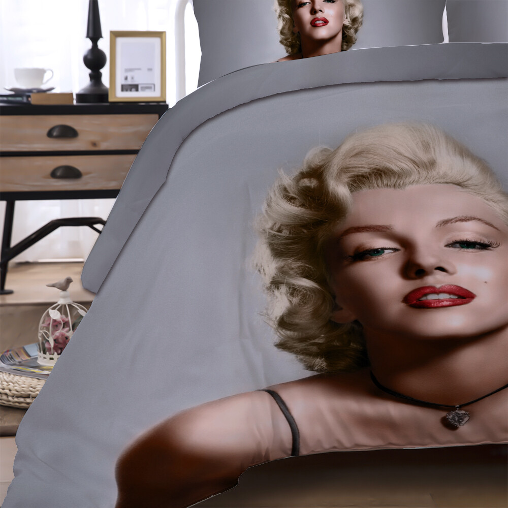 3D Marilyn Monroe Duvet Cover with Pillow Cases Bedding Set Single ...