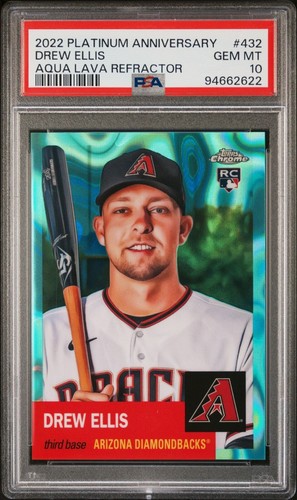 Drew Ellis - 2022 Topps Platinum Anniversary Aqua Lava Refractor RC PSA ...