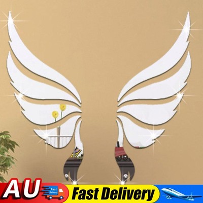 Angel Wings Mirror Stickers Angel Wings 3D Decals for Bedroom Living ...
