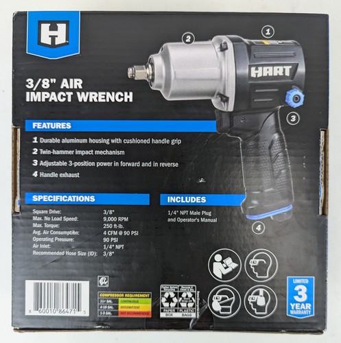 HART 3/8" Air Impact Wrench - Variable Speed & Torque | eBay