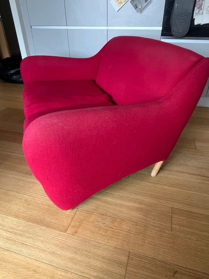 SCP Balzac Red Wool Two Seater Sofa | eBay UK