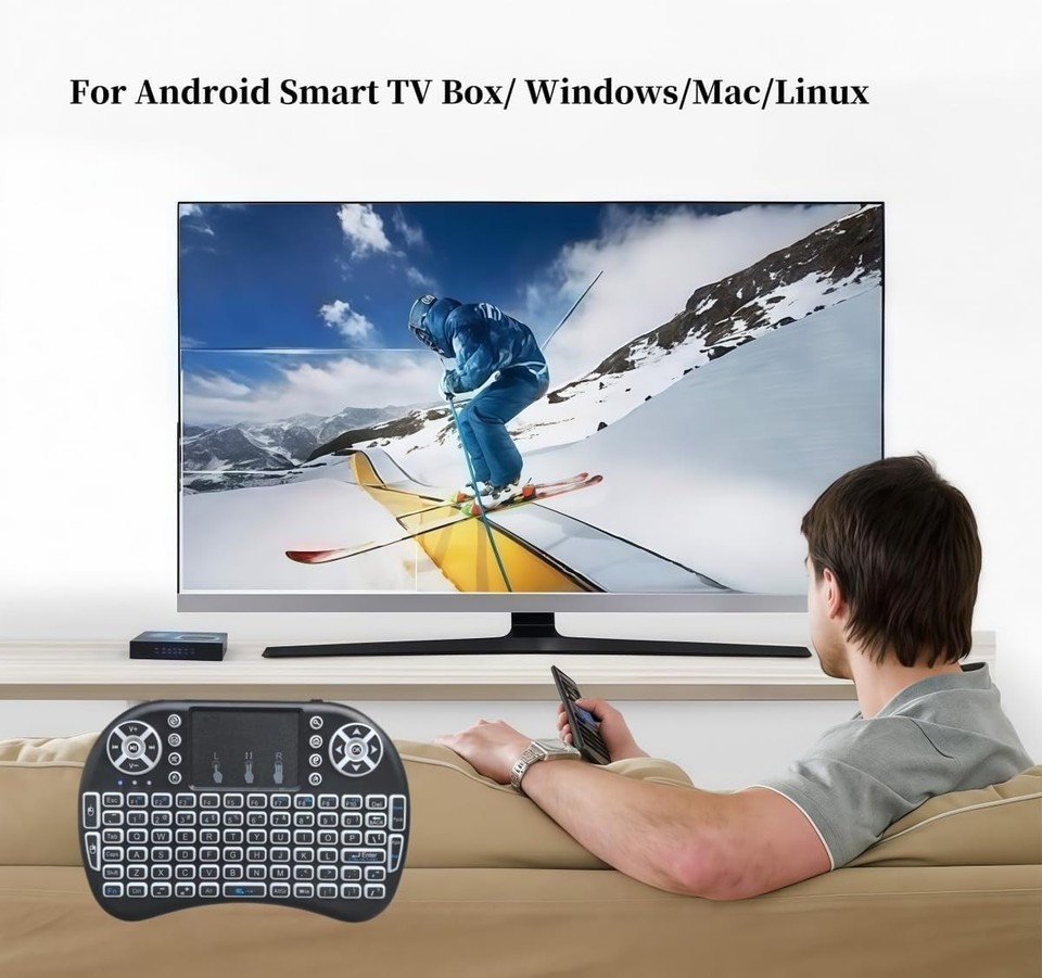 Wireless Mini Keyboard Remote Control Touchpad Mouse Combo Controller ...