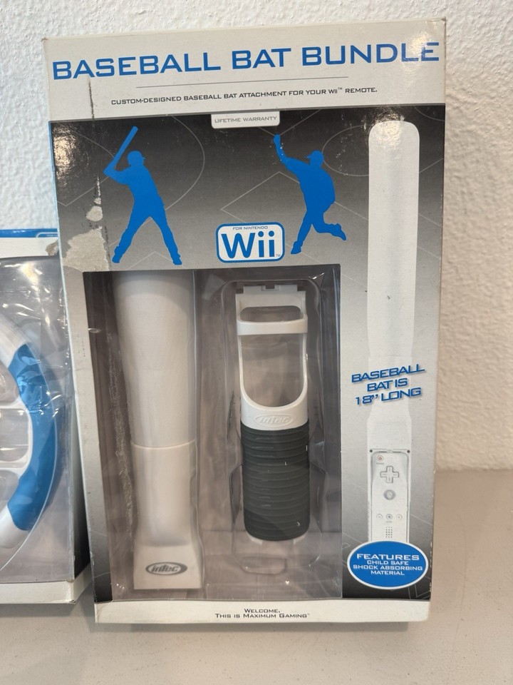 Wii Controller 2 ,Nintendo Wii Remote , Charger, Wheel Bundle, Baseball ...