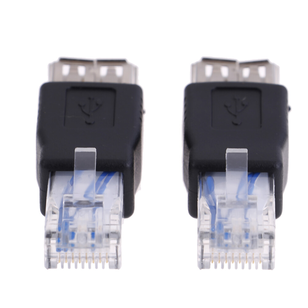 1Pc Ethernet RJ45 male to USB female connector converter ada JG SE z@jx ...