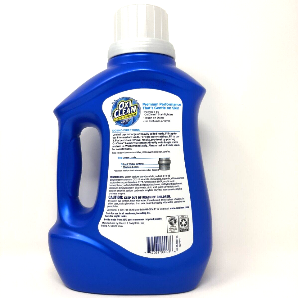 OxiClean Liquid Laundry Detergent, Free & Clear 60 Oz Oxi Clean Artwork ...